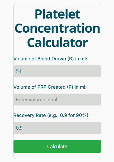 FREE Platelet Concentration Calculator - PRP Labs